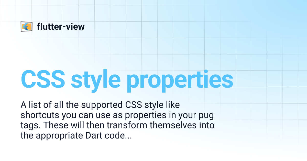 CSS style properties | flutter-view